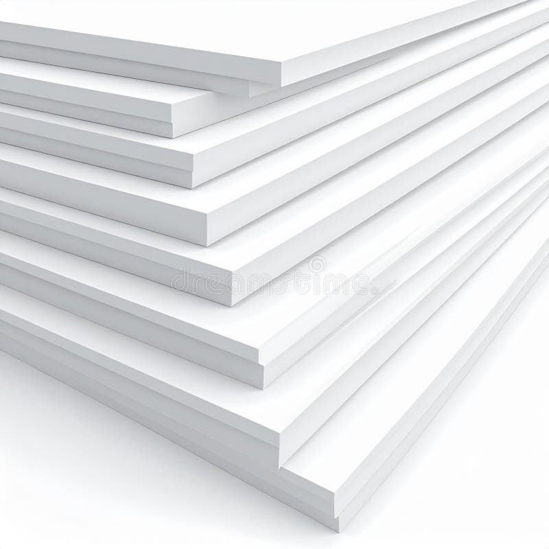 Stack of White Rectangular Boards Stock Illustration - Illustration of ...