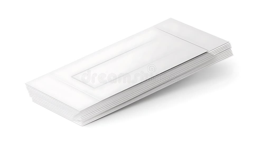 A Stack of White, Rectangular Envelopes Lies on a Flat Surface. the ...