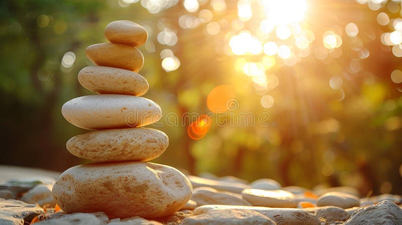 A Stack of White Rocks on a Beach Stock Illustration - Illustration of ...