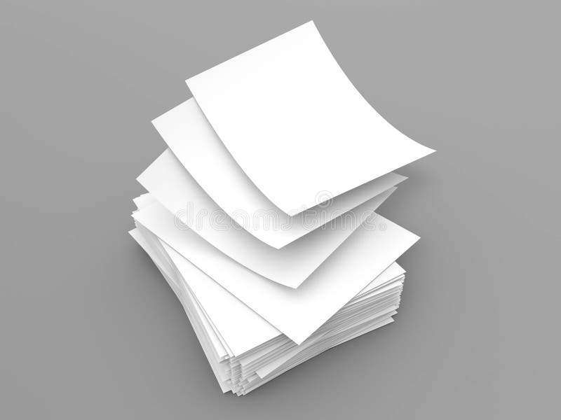 Stack of White Sheets of A4 Office Paper on a Gray Background Stock ...