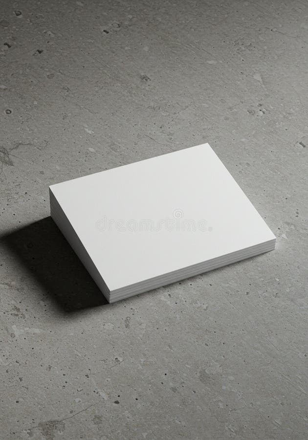 A Stack of White Sheets of Paper Lies on a Gray, Textured Concrete ...