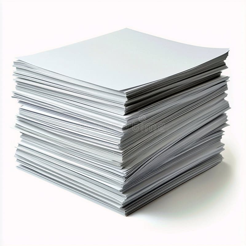 Stack of White a Four Sheets Paper for Office Documents Printing and ...