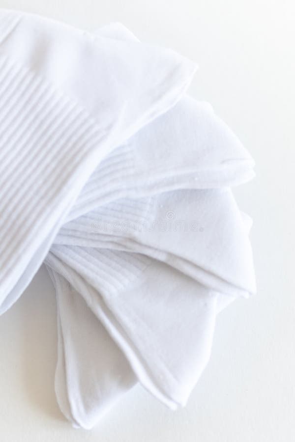 A Stack of White Socks on a White Background.cotton Stock Photo - Image ...