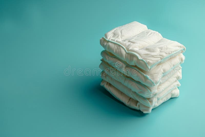 Stack of White Soft Baby Diapers Stock Photo - Image of clean ...