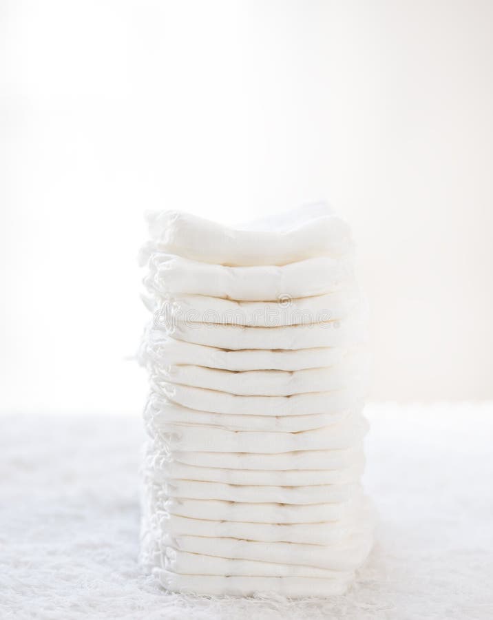 Stack of White Soft New Baby Diapers Stock Image - Image of plastic ...