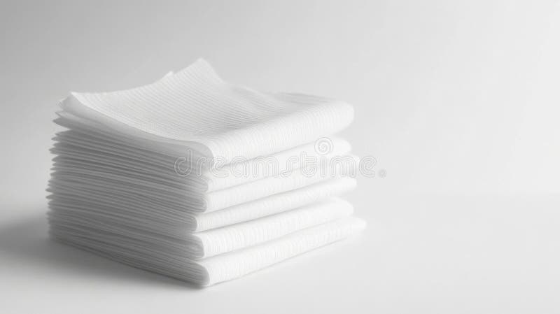 Stack of White Soft Tissues on White Background Stock Illustration ...