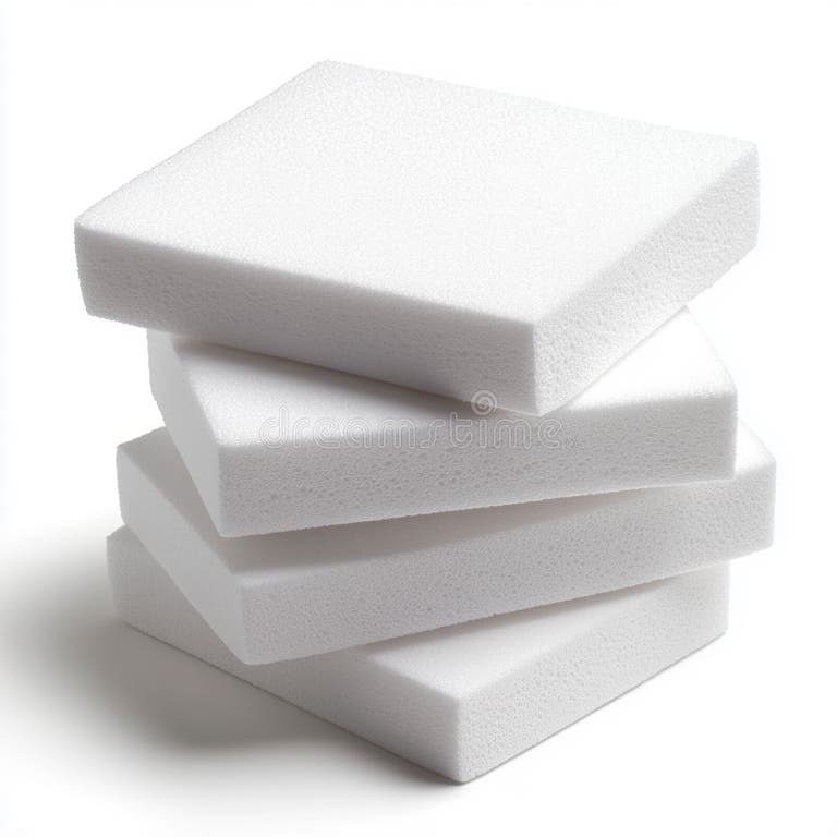 Stack of White Styrofoam Blocks Isolated on White Background ...