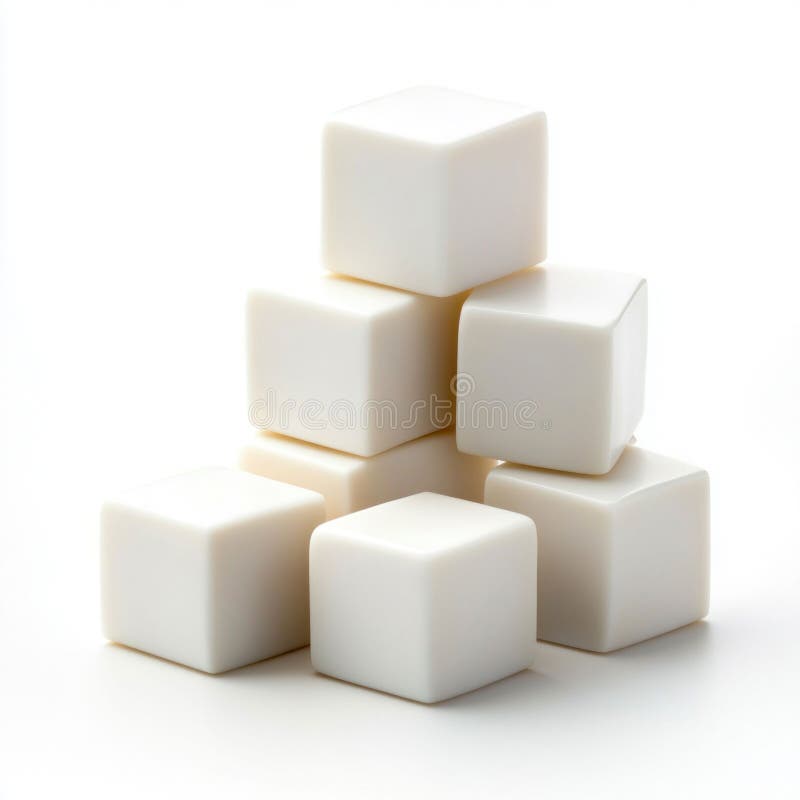 Stack of White Sugar Cubes Isolated on White Background Stock ...