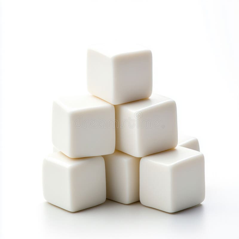 Stack of White Sugar Cubes Isolated on White Background Stock ...