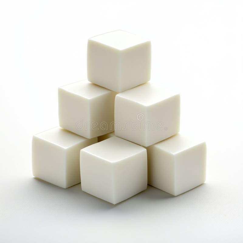 Stack of White Sugar Cubes Isolated on White Background Stock ...