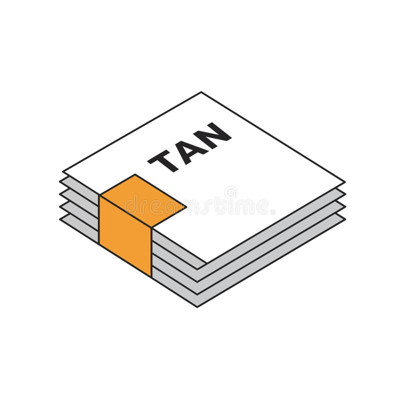 Stack of White Tan Paper Sheets with Orange Band Minimal Isometric ...