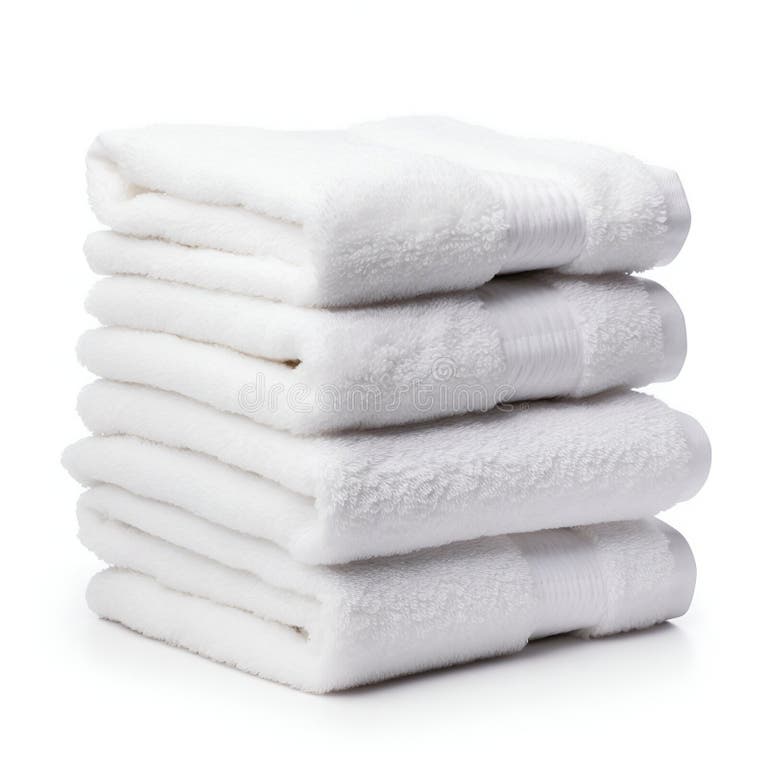 Stack of White Towels on White Background. Generative Ai Stock ...