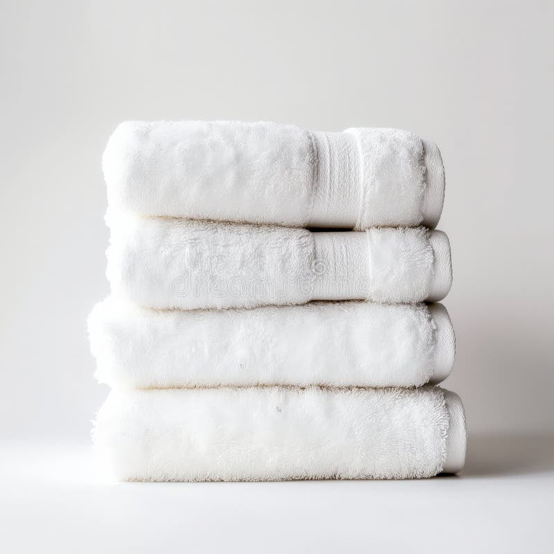Stack of White Towels stock photo. Image of comfort - 314760306