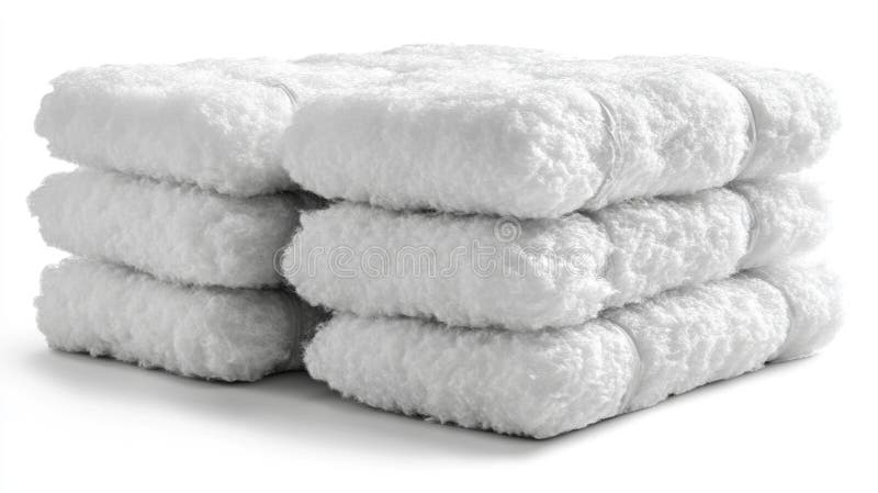 Stack of white towels stock illustration. Illustration of fluffy ...