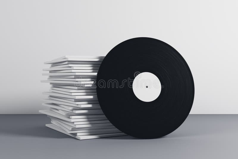 Stack of White Vinyl Sleeves Stock Illustration - Illustration of ...