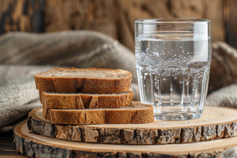 Stack of Whole Grain Bread with Seeds on Rustic Wooden Table beside a ...