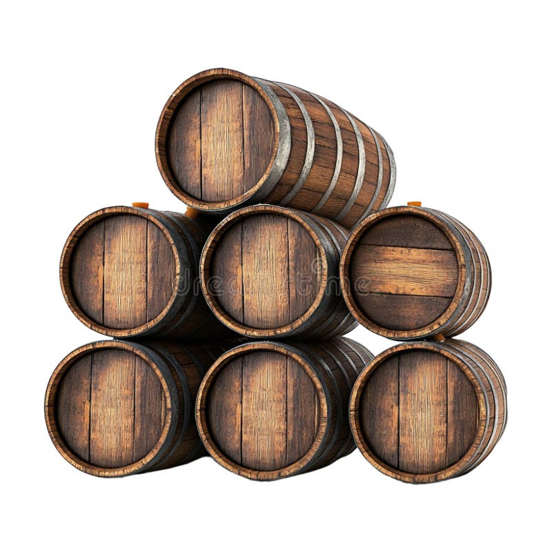 Stack of Wine Barrels on Transparent Background - Ai Generated Stock ...