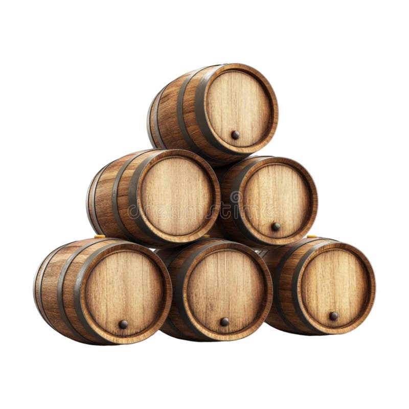 Stack of Wine Barrels on Transparent Background - Ai Generated Stock ...