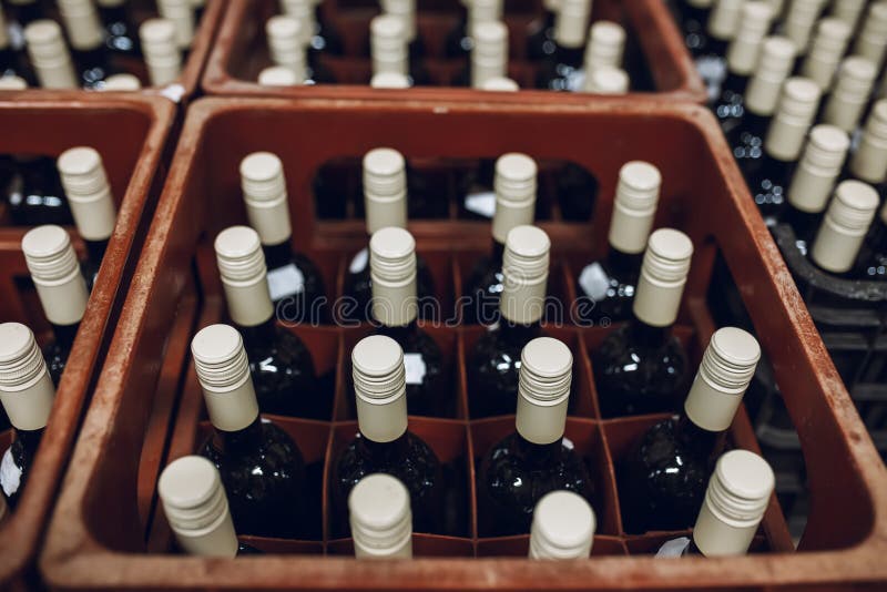 Stack of Wine Bottles in Cellar Stock Photo - Image of collection ...