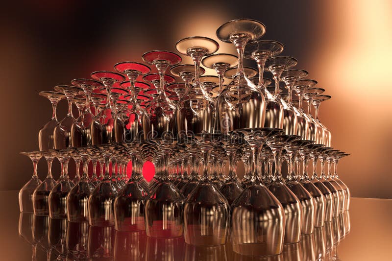 Stack of wine glasses stock illustration. Illustration of objects ...