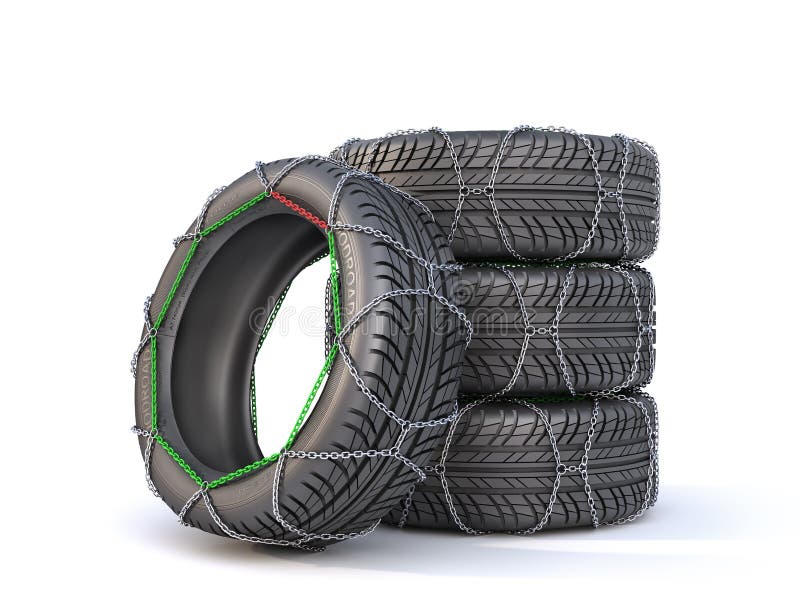 Stack of Winter Tires on a White Background Stock Illustration ...