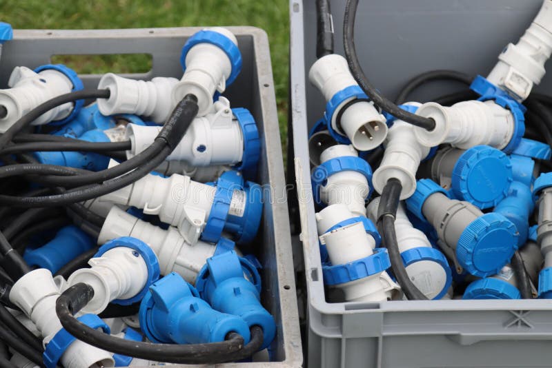 Stack of Wires and Industrial Type Sockets Sockets Stock Photo - Image ...