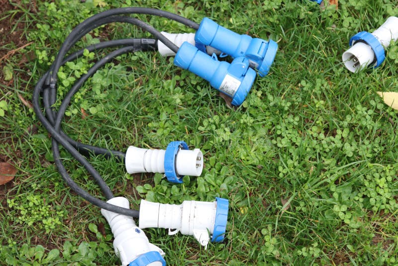 Stack of Wires and Industrial Type Sockets Sockets Stock Image - Image ...