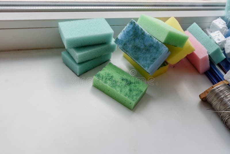 Equipment on Windowsill in Classroom Stock Photo - Image of blackboard ...