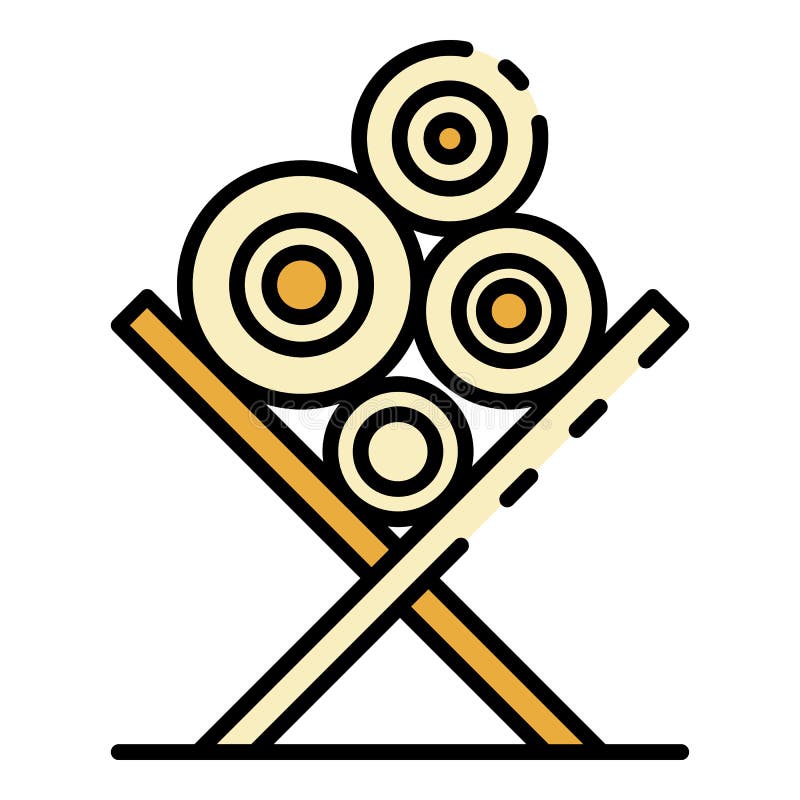 Stack of Wood Bars Icon Color Outline Vector Stock Vector ...
