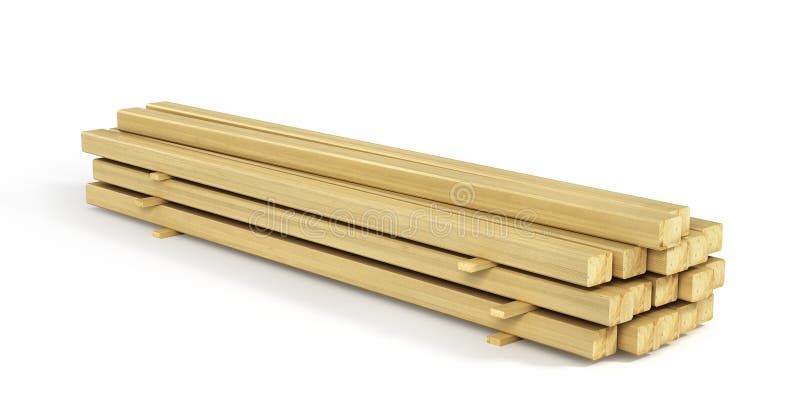 Stack of Wood Boards Isolated on a White Background. Stock Illustration ...