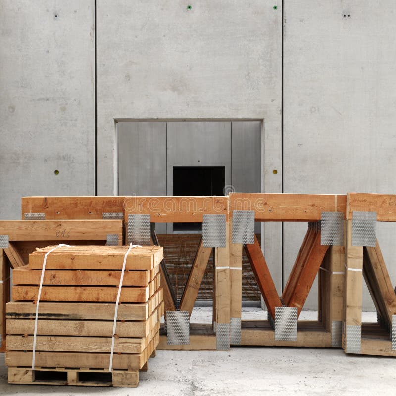 Stack of Wood on Building Site Stock Image - Image of heaped, closeup ...