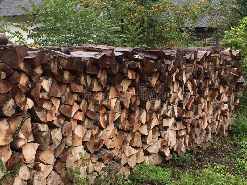 Stack of wood stock photo. Image of countryside, stack - 60900784