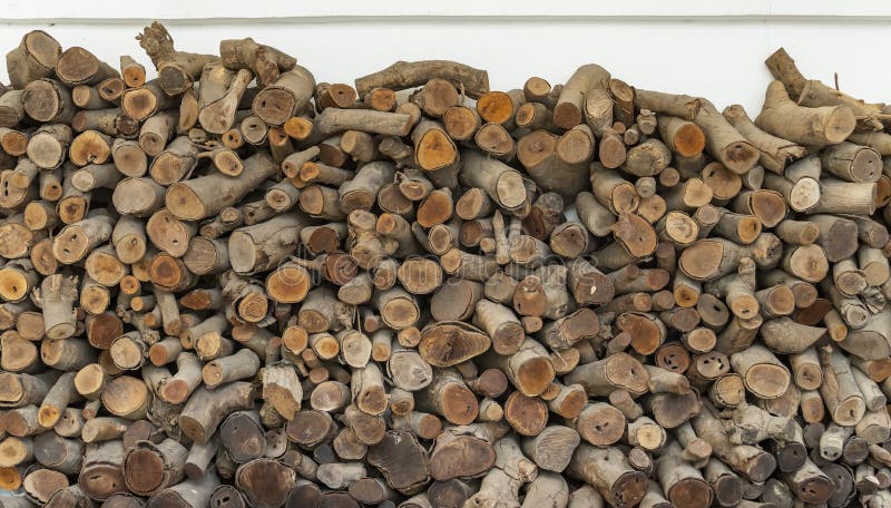 Stack of Wood Logs. Preparation of Firewood for the Winter Stock Photo ...