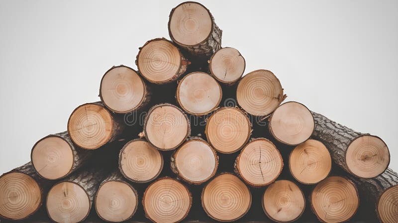 Stack of Wood Logs in a Triangular Shape Stock Illustration ...