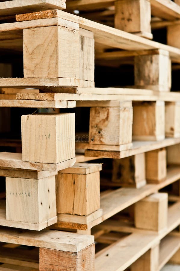 Stack of Wood Pallet Closeup Stock Photo - Image of factory, commerce ...