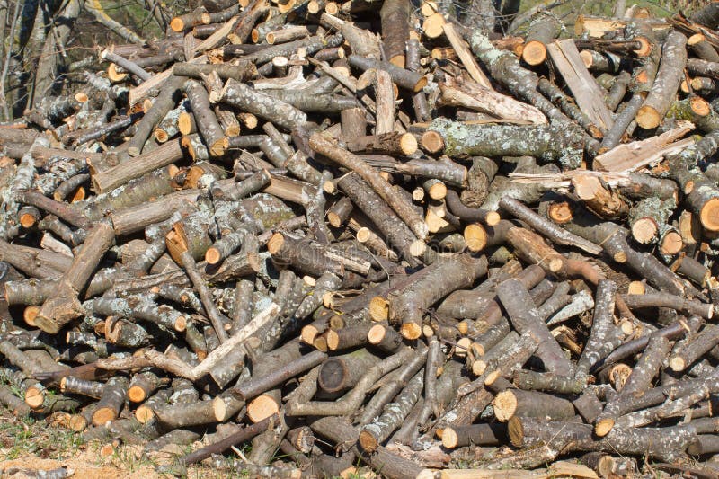 Stack of Wood and Rustic Logs Piled Up for Heating Stock Photo - Image ...