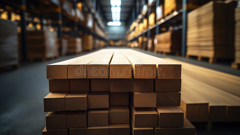 A Stack of Wooden Bars Neatly Arranged Inside a Warehouse that Sells ...