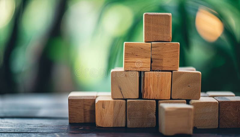 Stack Wooden Block. Business Strategy and Investment Growth Concept ...