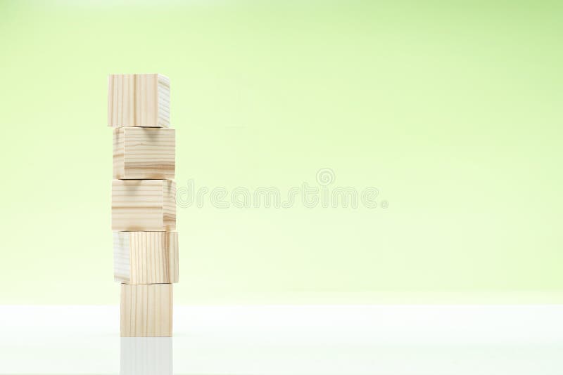 Stack of Wooden Block Toy on the Table Stock Photo - Image of block ...