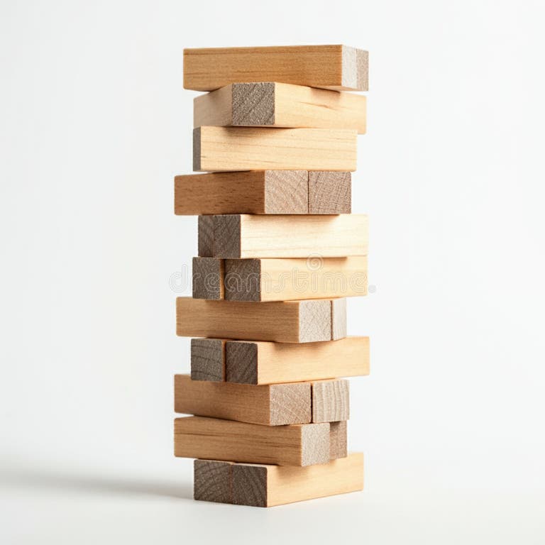 A Stack of Wooden Blocks Arranged in a Tower, Reminiscent of the Game ...