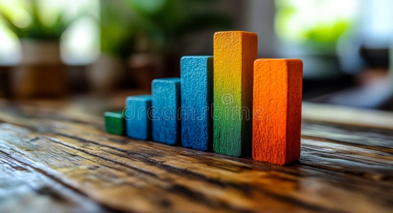 A Stack of Wooden Blocks with Different Colors and Sizes Stock Photo ...