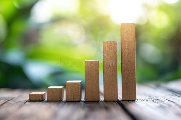 A Stack of Wooden Blocks with a Green Background Stock Illustration ...