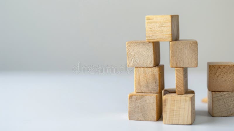 Stack of Wooden Blocks stock photo. Image of grain, horizontal - 313827554