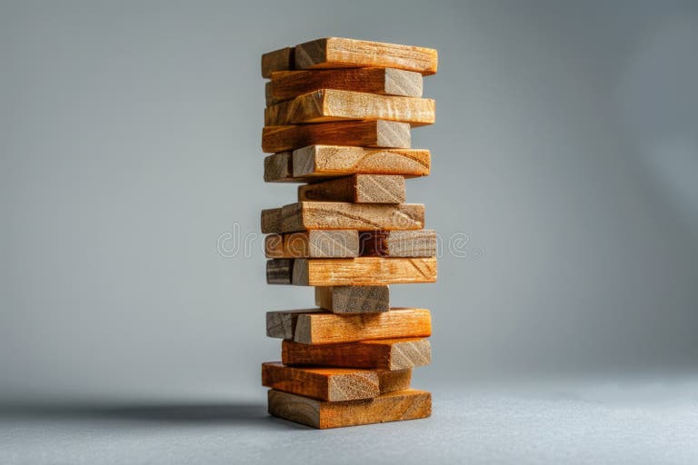 Stack of Wooden Blocks with One of Them Missing Stock Image - Image of ...