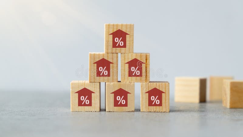 A Stack of Wooden Blocks with a Red House on Top Stock Photo - Image of ...