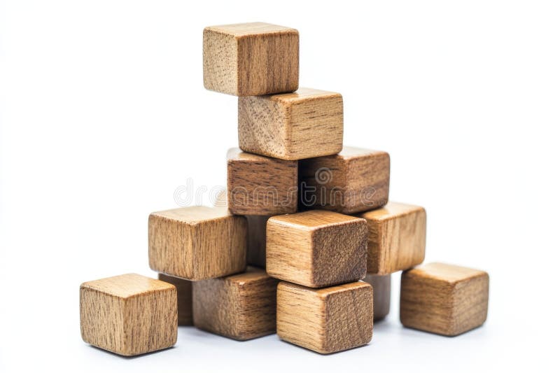 A Stack of Wooden Blocks Sits Atop Others, Forming a Stable Structure ...