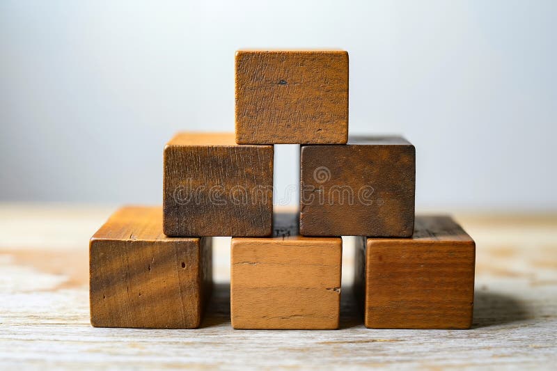 A Stack of Wooden Blocks Sitting on Top of Each Other Stock Photo ...