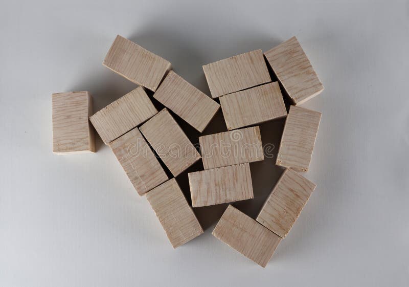 Stack Wooden Blocks on a White Background Stock Image - Image of brown ...