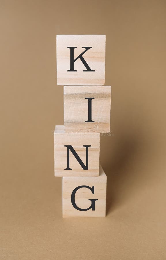 Stack of Wooden Blocks with the Word King Written on Them Stock Image ...