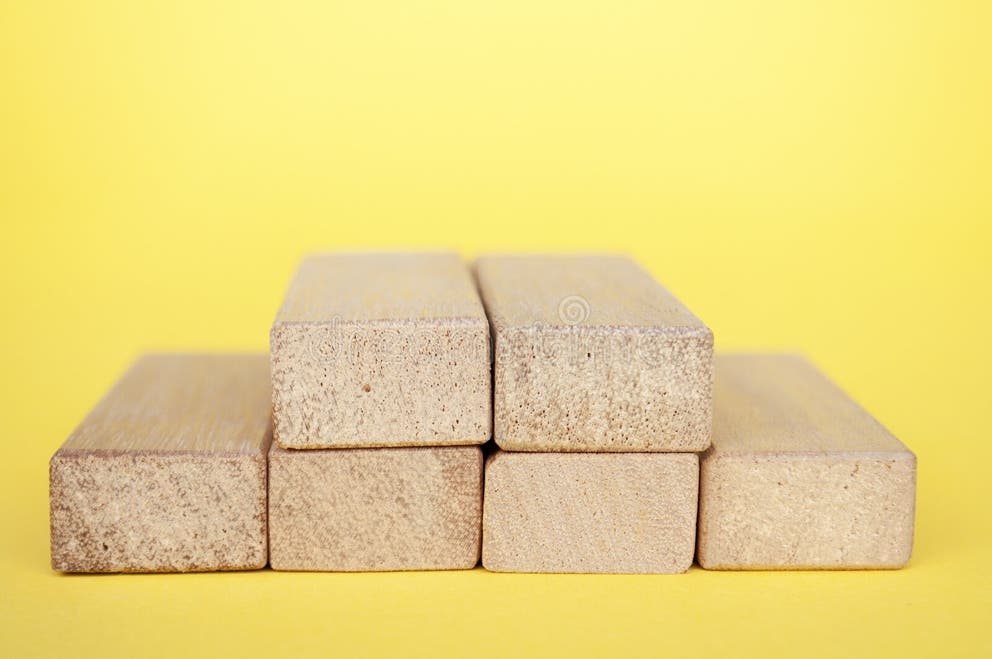 Stack of Wooden Blocks on Yellow Cover with Customizable Space To ...